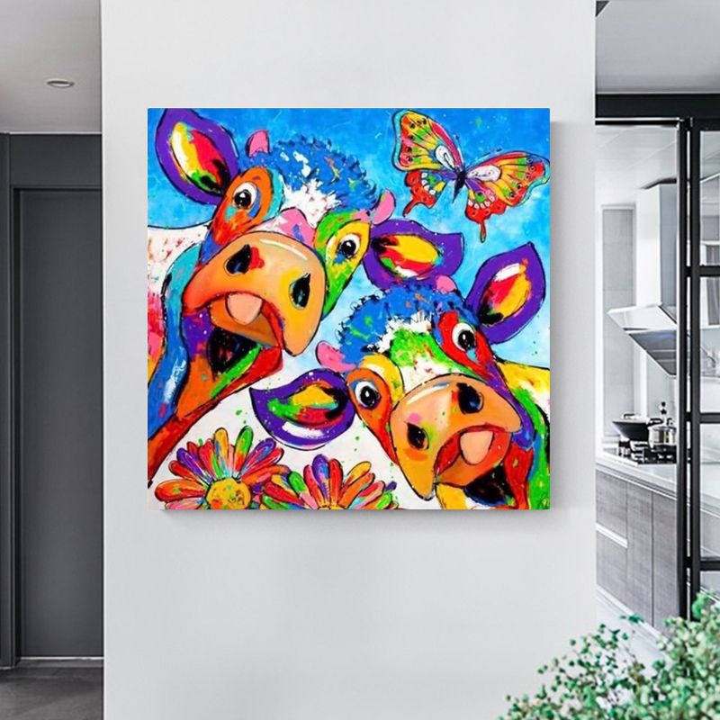 Tableau Vache Multicolore – Art-Cadre.fr
