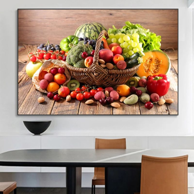 Tableau fruits et légumes - Impression sur toile murale – Art-Cadre.fr