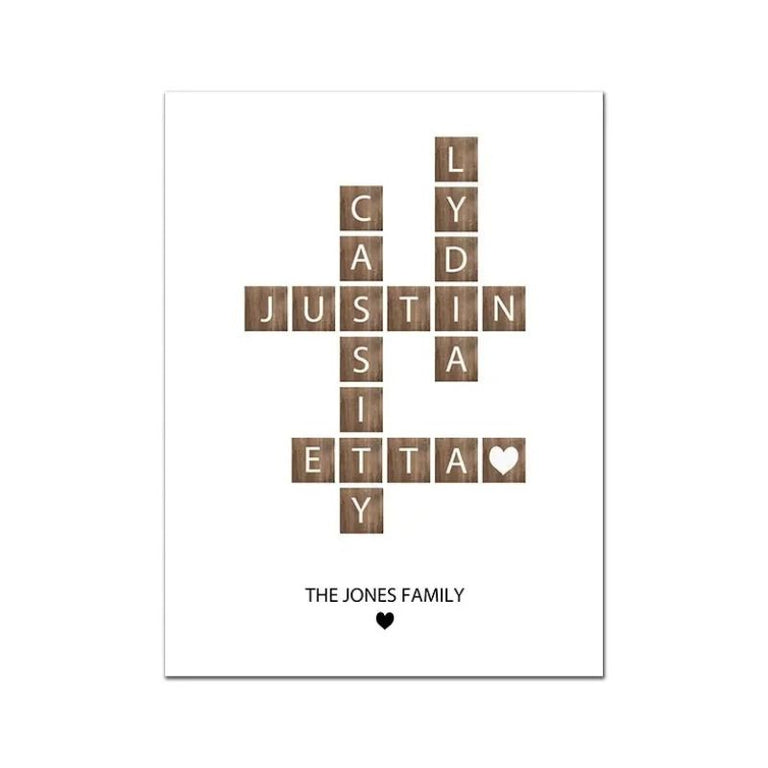 Tableaux personnalisés scrabble familial - Impression sur toile murale ...