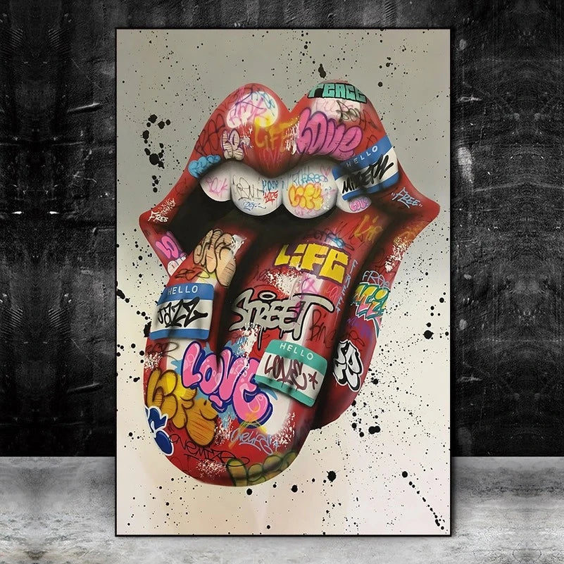 Tableau Street Art Bouche : une œuvre d'art déjanté ! – Art-Cadre.fr