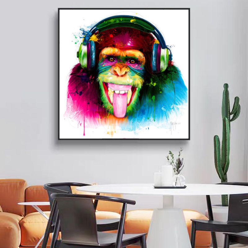 Tableau Singe Coloré : impression sur toile en couleur - Art-cadre.fr ...