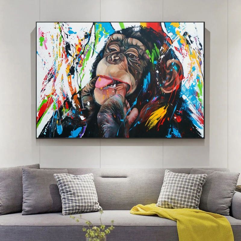 Tableau Singe Grimace - Art-cadre.fr – Art-Cadre.fr